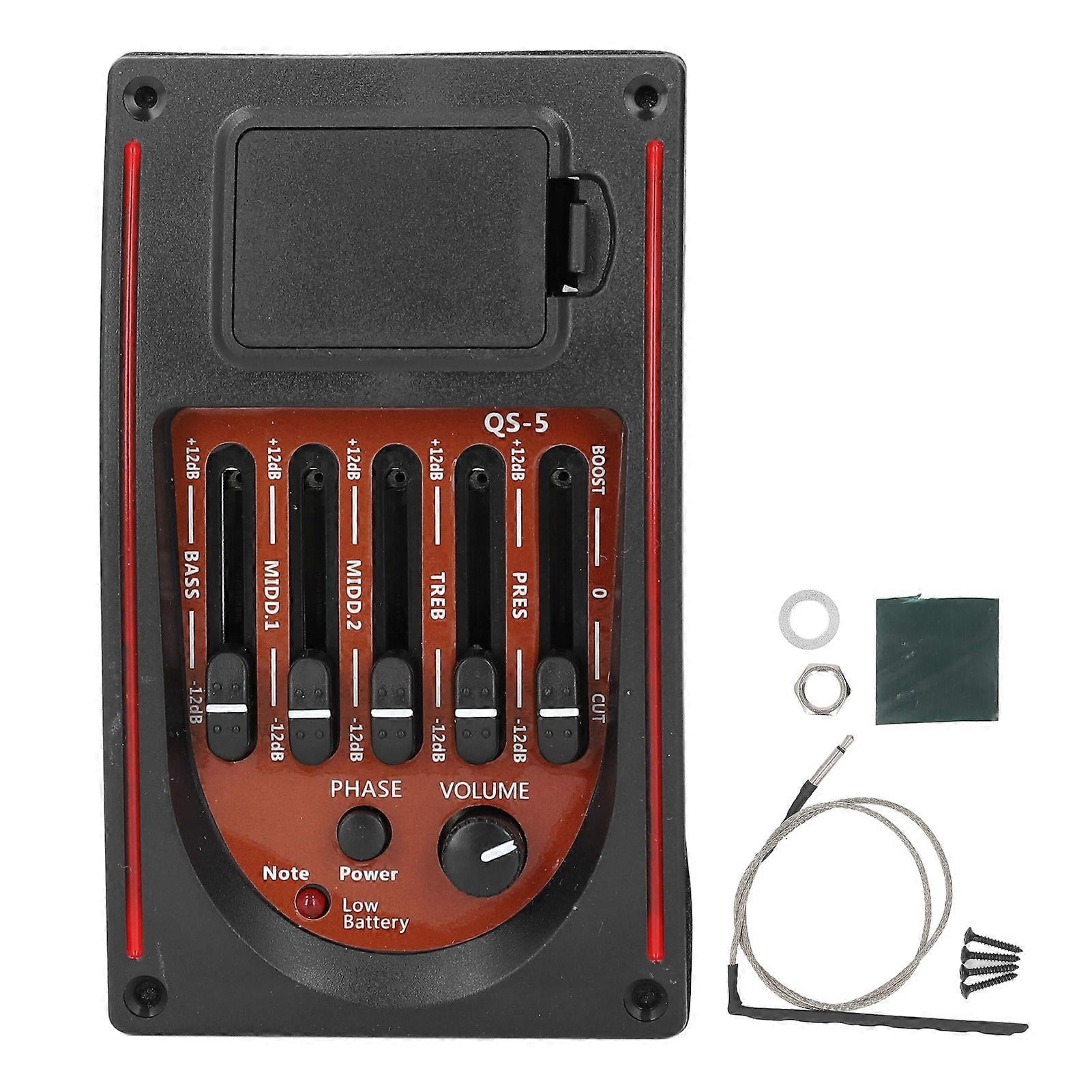 Pickup Guitar Preamp Acoustic Equalizer 5 Band EQ Tuner Amp Pre Wired ...
