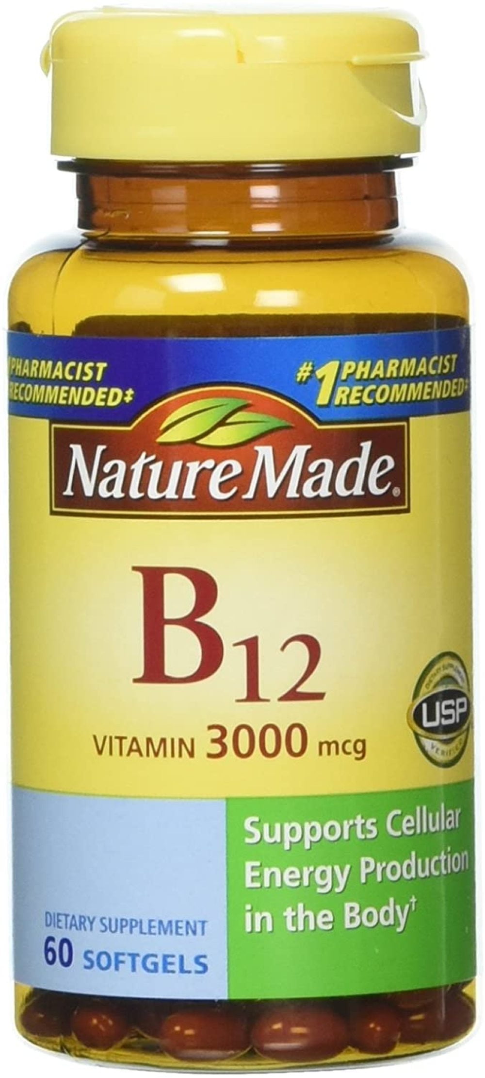 Nature Made Vitamin B-12 Softgels, 3000 Mcg, 60 Count Pack of 3 ...