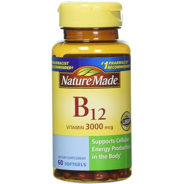 Nature Made Vitamin B-12 Softgels, 3000 Mcg, 60 Count Pack of 3 ...