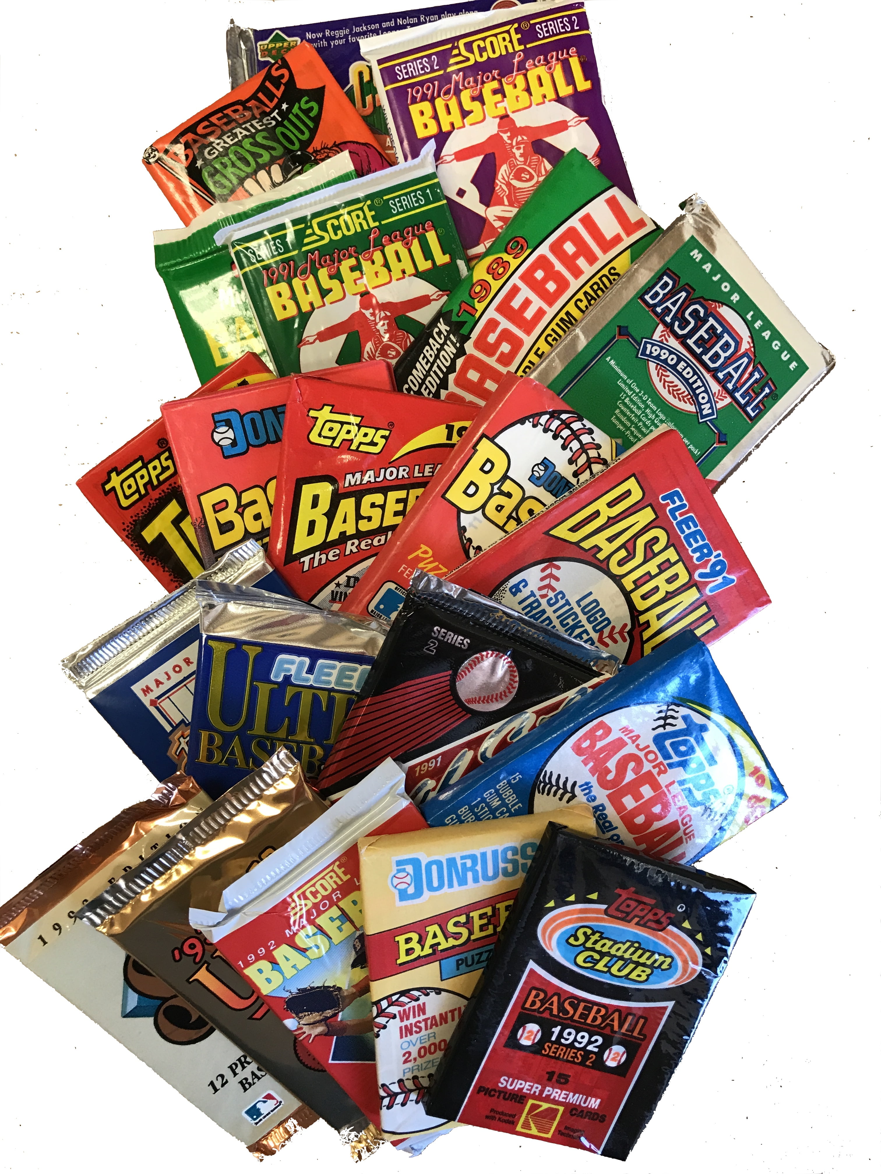 100 Popular Brand Baseball Cards ~ SEALED IN ORIGINAL WAX & CELLO PACKS ...