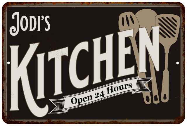 Jodi's Kitchen Sign Metal Wall Decor Dift 8x12 208120019338 - Walmart.com