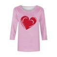 Arlun Womens 3/4 Sleeve Crewneck Valentine's Day T Shirts Love Heart ...