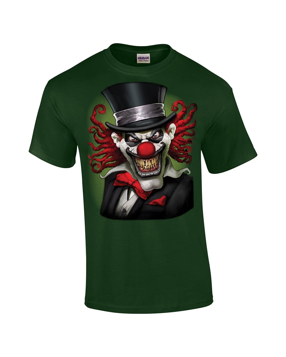Scary Clown Crazy Clown In A Top Hat Spooky Jester Creepy Spooky Tee ...