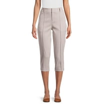 Time and Tru Women's Stretch Capri Pants, 21" Inseam, Sizes 2-20 ...
