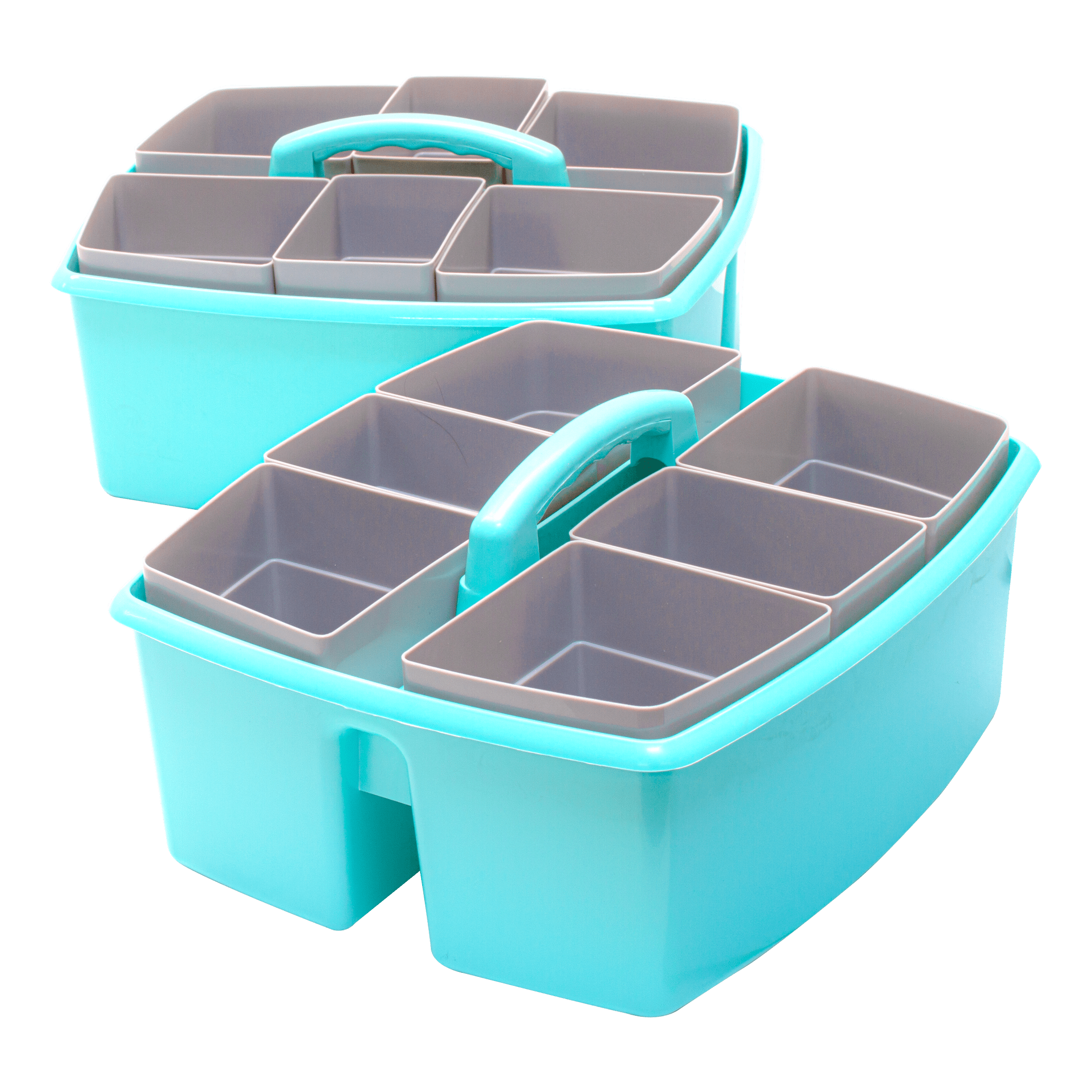 Storex Plastic Desktop Organizer Caddy with 6 Sorting Cups, Teal, 2 ...