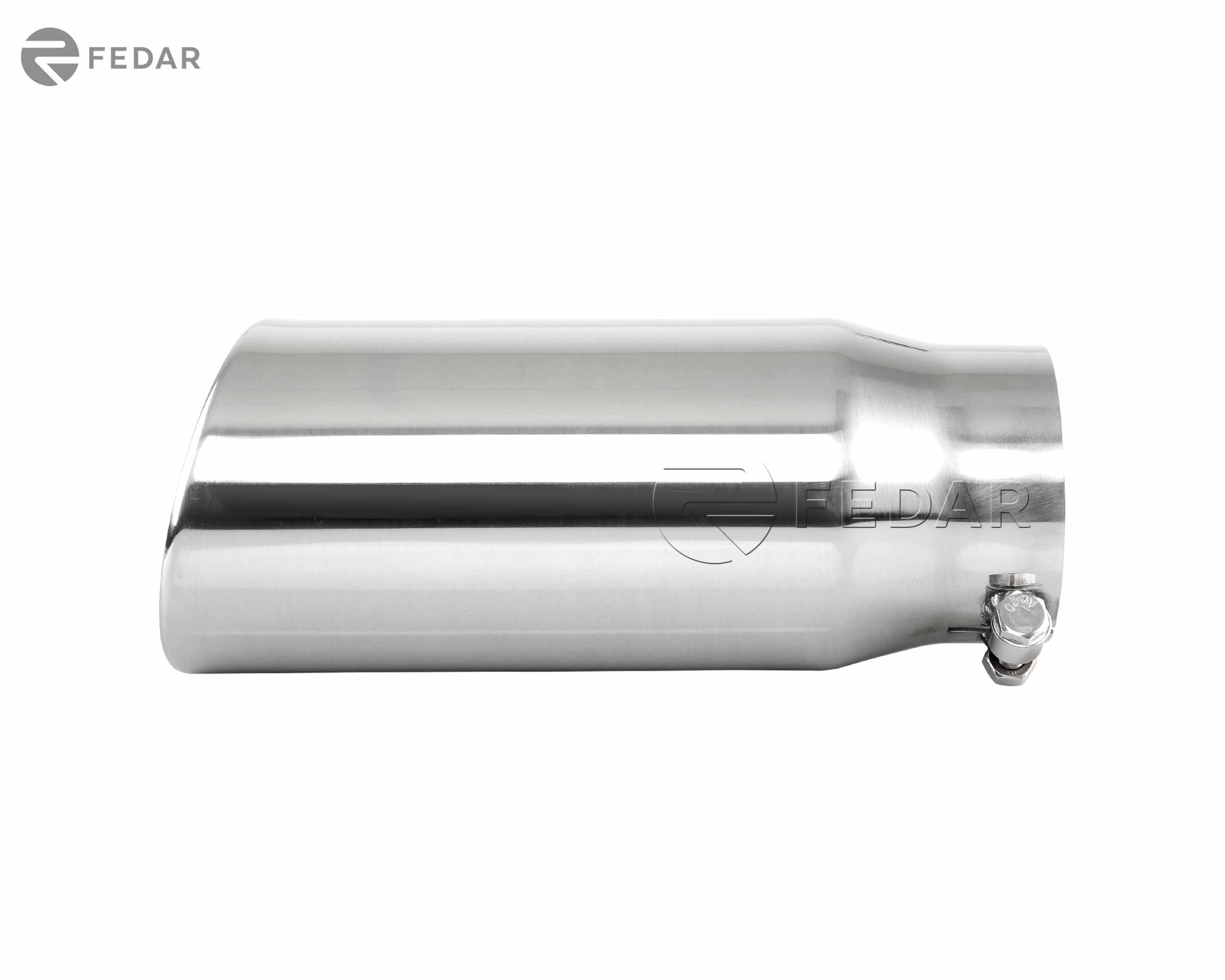 Fedar 4 inch Inlet 5 in. Outlet 12 Long Rolled End Angel Cut Exhaust ...