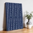 Canvas Wall Art Navy Blue Canvas Art Print Rustic Vertical Dashed Lines ...