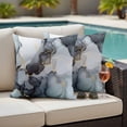 2 Pack Outdoor Waterproof Throw Pillow Covers,Gradient Black Gray ...