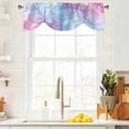 Blue Purple Pink Tie Up Valances Curtain, Marble Texture Fantasy ...