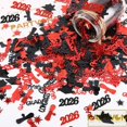 Graduation Confetti 2026, Black Red Decor Graduation Party Supplies ...