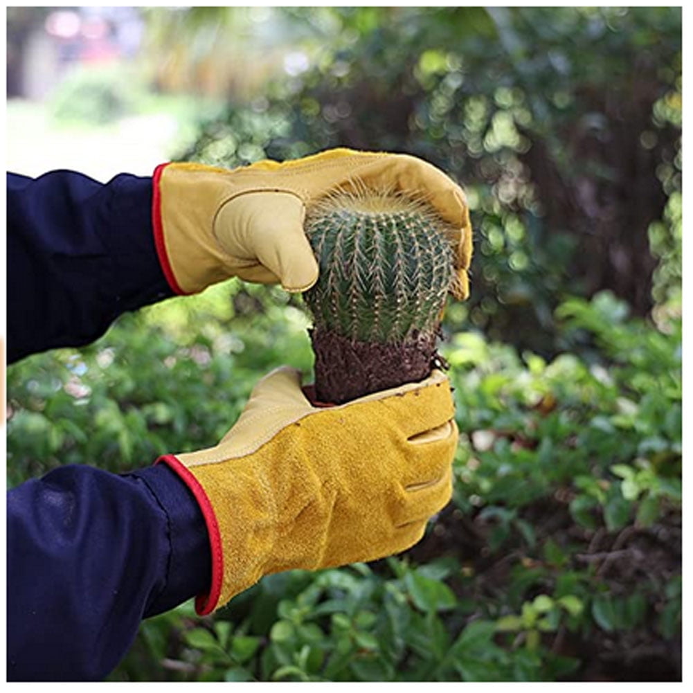 Zhaomeidaxi Leather Work Gloves Tough Cowhide Gardening Glove for Men and Women - Walmart.com
