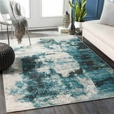 Mark&Day Area Rugs, 2x3 Drouwen Modern Teal Area Rug, Blue Grey Carpet ...