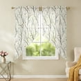 Branch Flower Sheer Curtains Swag Valances for Windows Bee Bird Bud ...