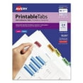 Printable Plastic Tabs with Repositionable Adhesive, 1/5-Cut, White, 1. ...