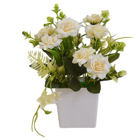 ziyahi Fleur Artificielle en Pot Réaliste Fleur en Tissu Artificiel Pot ...
