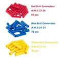 200PCS Insulated Straight Electrical Wire Connectors Butt Splice Crimp ...