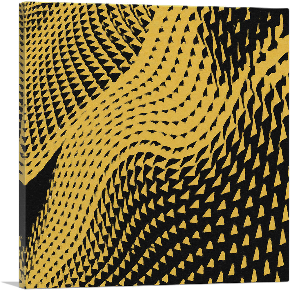 ARTCANVAS Mid-Century Modern Waving Triangles Canvas Art Print - Size: 18" x 18" (1.50" Deep ...