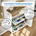 Dextrus White Shoe Cabinet, Modern Entryway Shoe Rack, Tipping Bucket ...