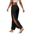 AHTJRT High Slit Harem Pants for Women Hippie Pilates Dance Yoga ...