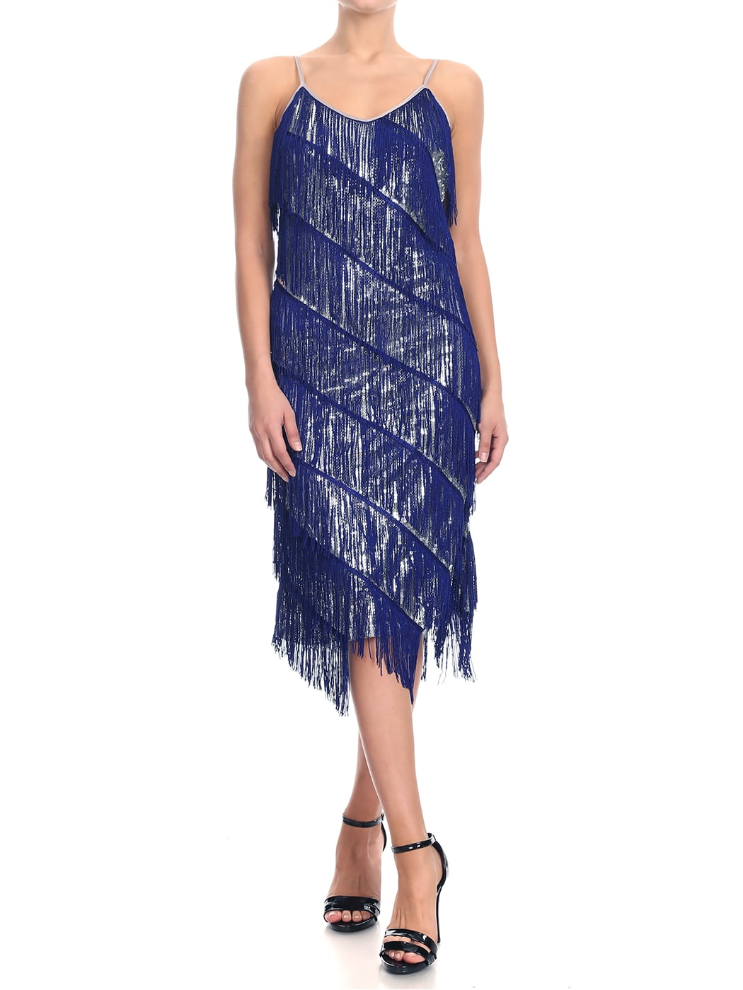 Fashion Womens Fringe Sequin Strap Backless 1920s Flapper Party Mini ...