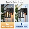 OPAXIS Porch Light with GFCI Outlet, Black Dusk to Dawn Outdoor ...