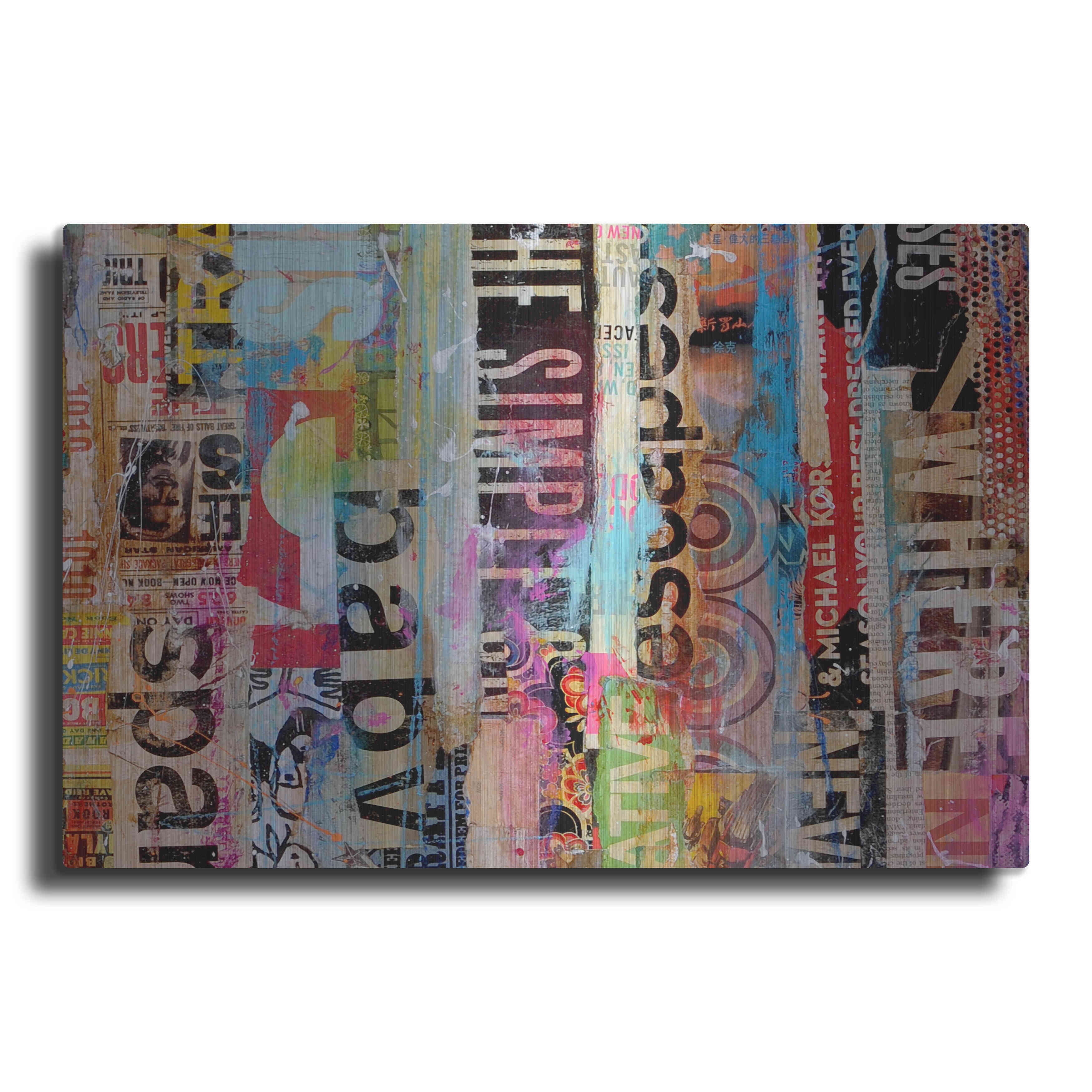 Luxe Metal Art 'Metro Mix 21 II' by Erin Ashley Metal Wall Art, 16"x12 ...