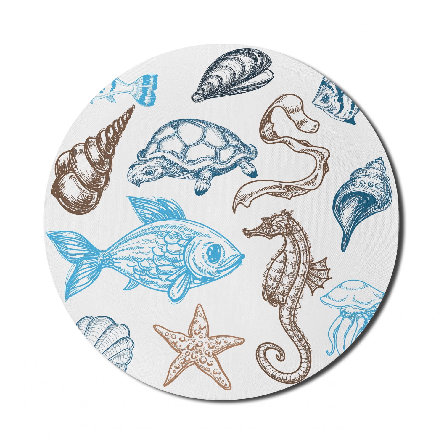 Hipster Mouse Pad for Computers, Underwater Marine Life Aquatic Fish ...