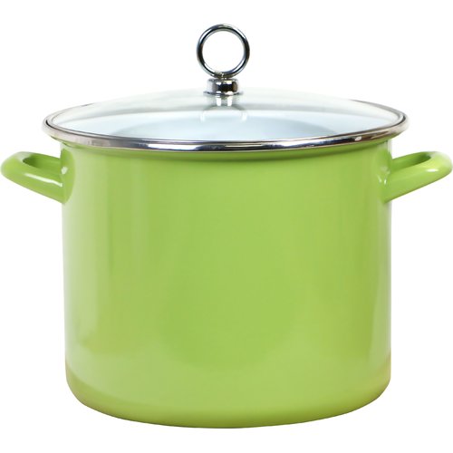 Calypso Basics, 8 Qt. Stock Pot w/ Glass Lid, Lime - Walmart.com