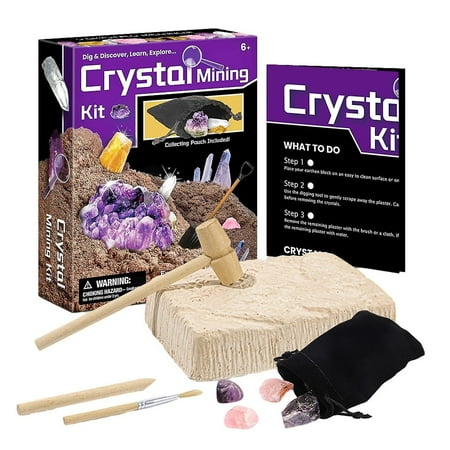 Crystal Mining Kit, Simulated Gemstone Dig Kit With Dig Brick Including ...