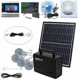 Generic Portable Solar Panel Power Generator, 18V 12W, 4 LED Bulbs, USB ...