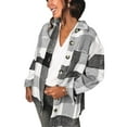 Fantaslook Womens Plaid Shirts Flannel Shacket Jacket Long Sleeve ...