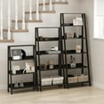 Furinno Ladder Bookcase, Bookshelf, Display Shelf, 5-Tier, Espresso ...