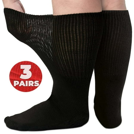 Extra Wide Socks for Swollen Feet Diabetic Socks for Men Women Non Slip ...