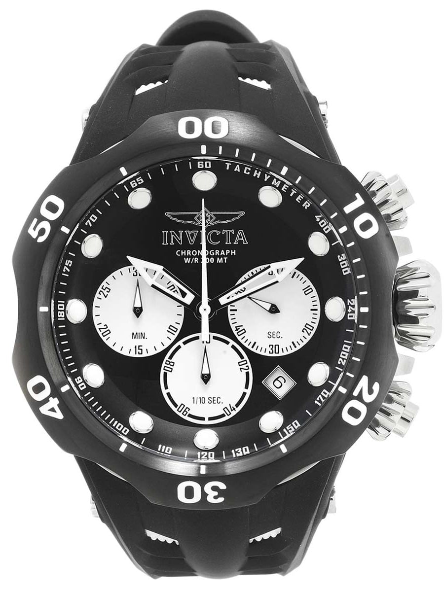 Invicta Men's 22351 Venom Chronograph Black and White Silicone Strap ...