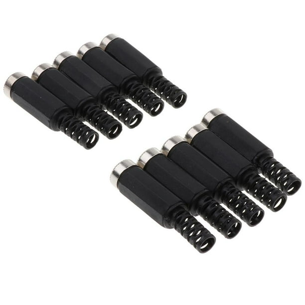 10Piece 5.5x2.5mm DC 5525 Power Socket Female Connector Adapter Black ...