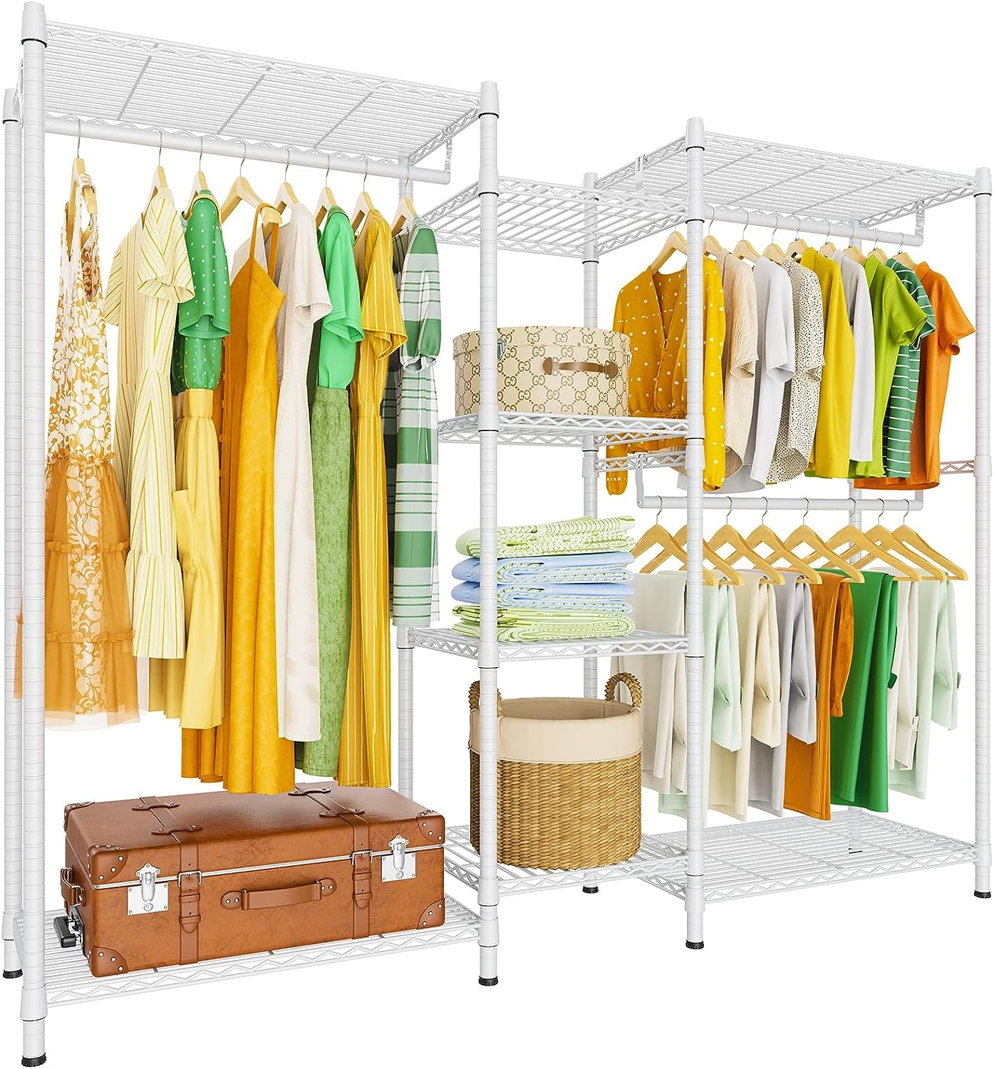 SHMAMT G6 Wire Garment Rack Heavy Duty Clothes Rack Compact Large Size ...