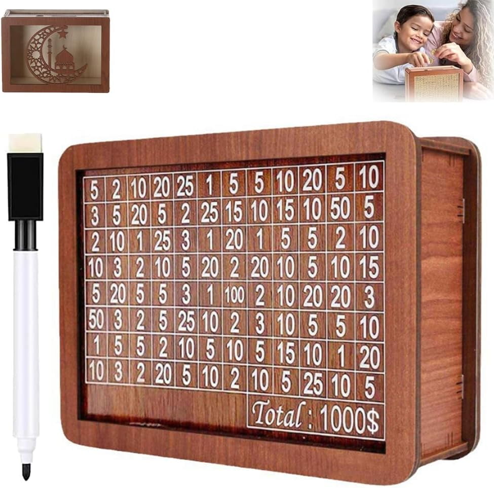 Hucha de madera, Caja de ahorros de madera 10000, Caja de ahorro de ...