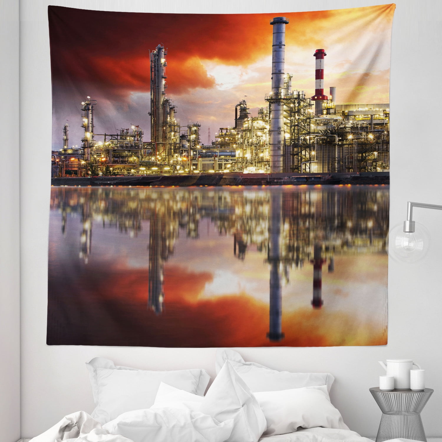 Industrial Tapestry, Oil Refinery Petrochemical Industry Water ...