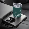 20 oz Stainless Steel Insulated Tumbler - Dark Green with Elegant White ...