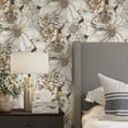 NextWall Removable Designer Wallpaper, Harry & Grace's Mocha & Blue ...