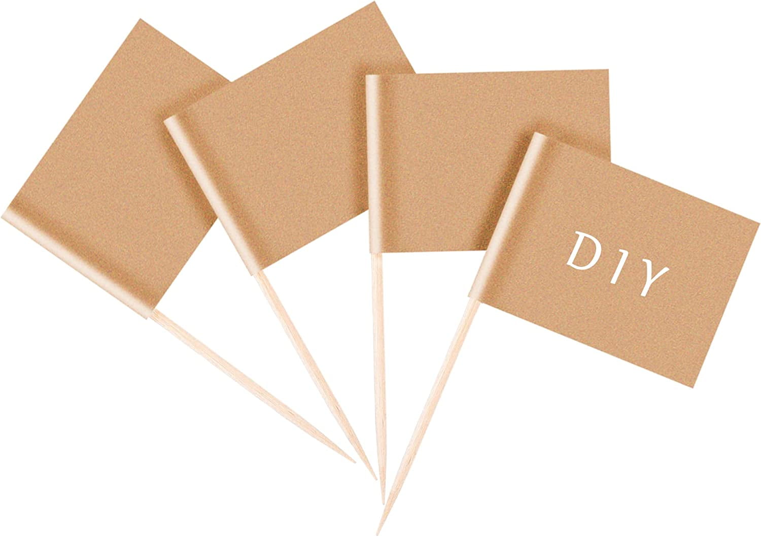 100 Pieces Blank Toothpick Flags,cupcake Toppers Appetizers Flag,DIY ...