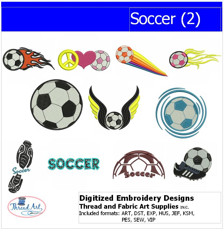 Soccer(2) Embroidery Designs - All Popular Formats Included - Loaded on ...
