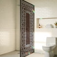 Brown Window Privacy Film, Boho Diamond Pattern Border Rustic ...