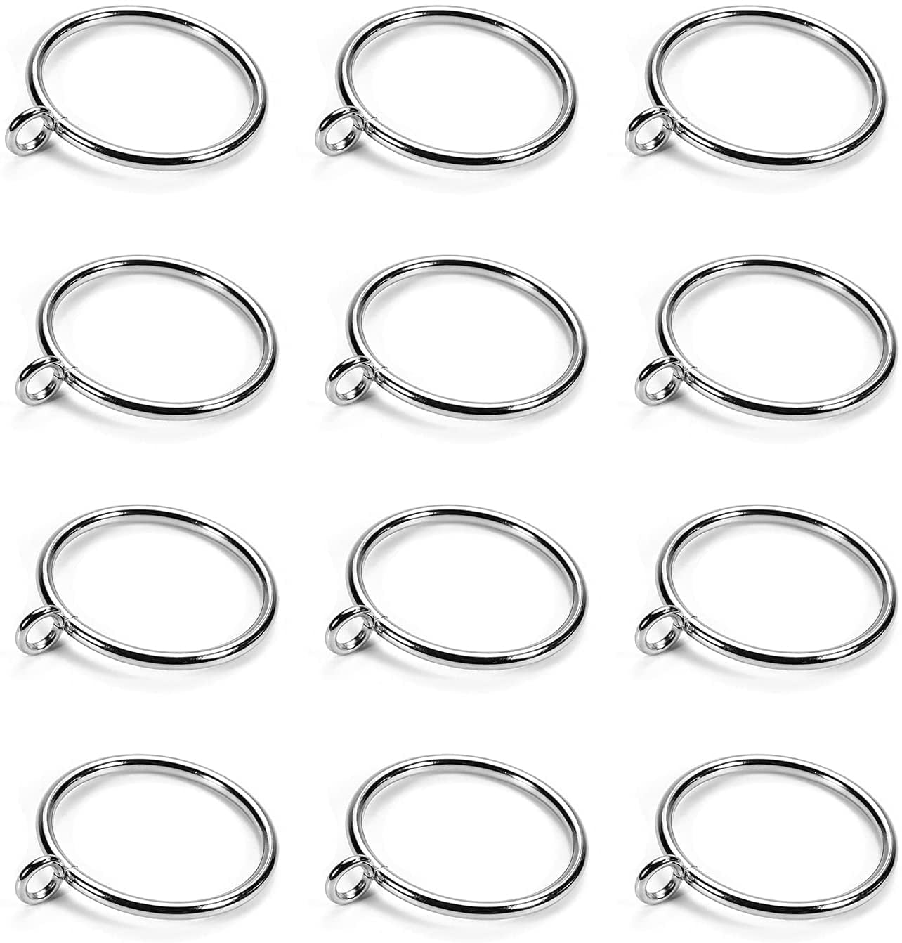 Curtain Rings with Eyelets, 1-3/4 Inch Metal Silver Curtain Rings 45mm ...