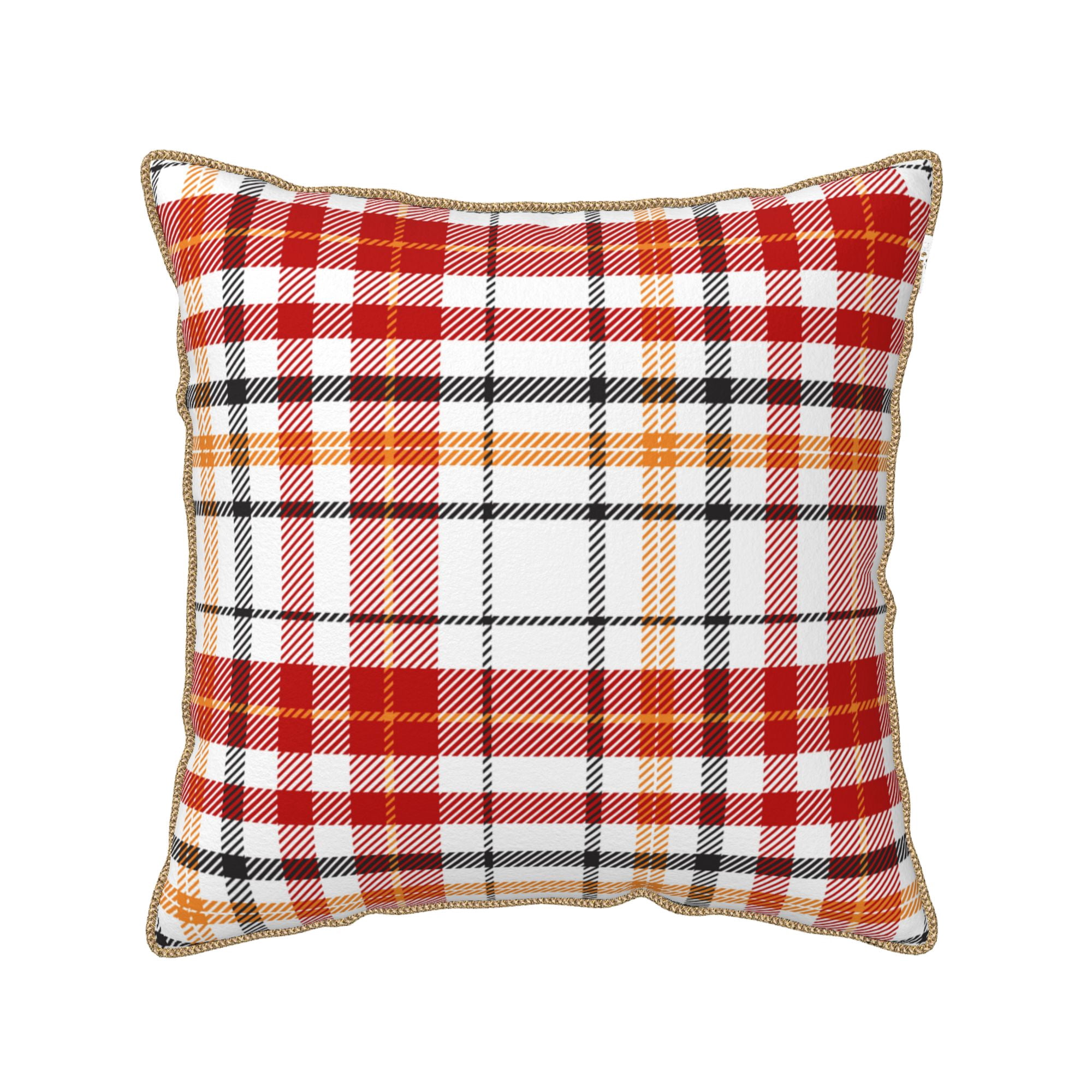 ZNDUO Scottish Red Check Pattern Throw Pillows for Couch-Indoor ...