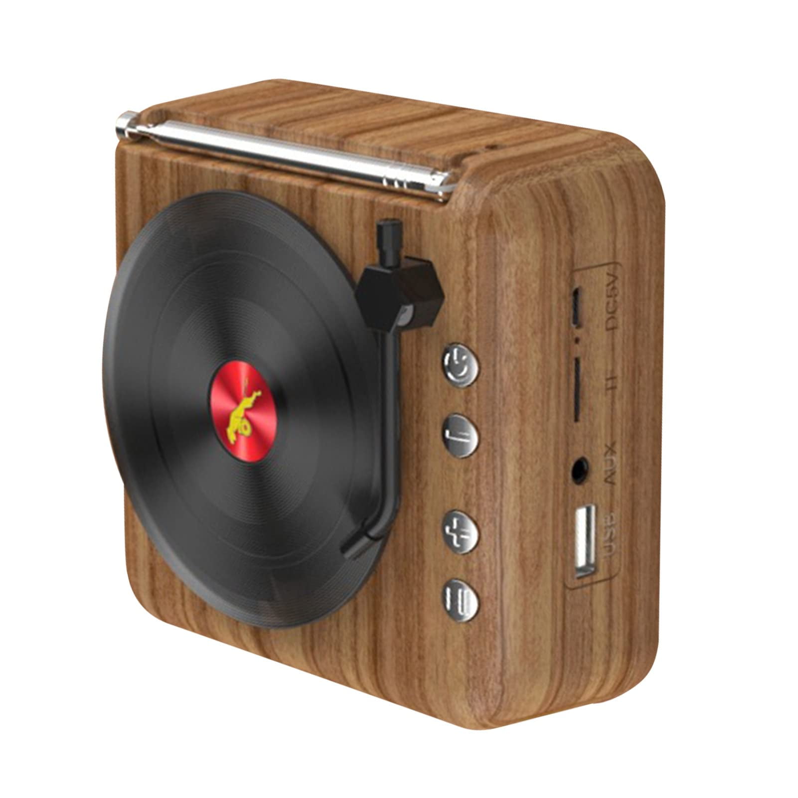（Wood color）Retro Portable Bluetooth Speaker with Aux Input, USB Port ...