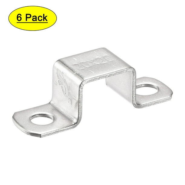 Uxcell 18 x 22mm 304 Stainless Steel U Shaped Connector Bracket 6 Pack ...