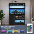 BELLEZE 55-90 Gallon Fish Tank Stand with RGB Light, Aquarium Stand ...