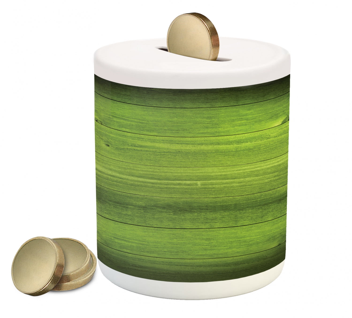 Forest Green Piggy Bank, Horizontal Wooden Planks Rough Oak Timber ...