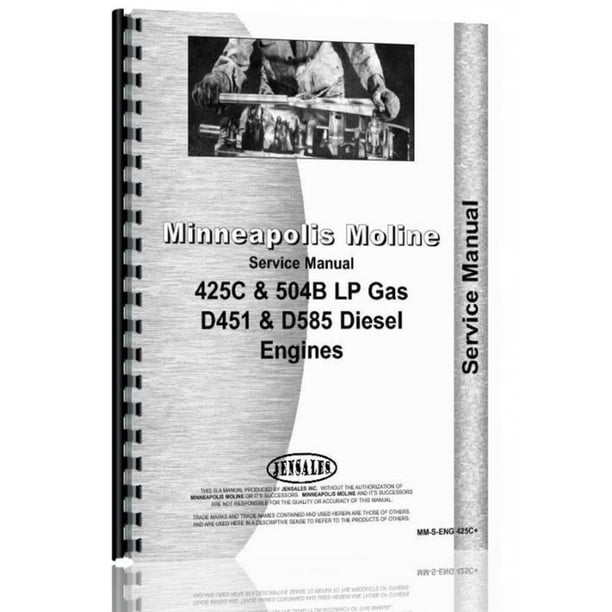 Minneapolis Moline 425C Engine Service Manual - Walmart.com